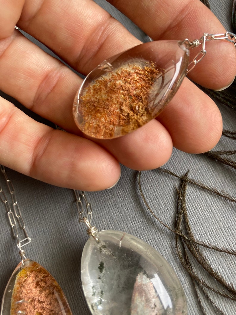 Large Phantom Quartz Pendant, "storm Loop" Women's Crystal Necklace ...