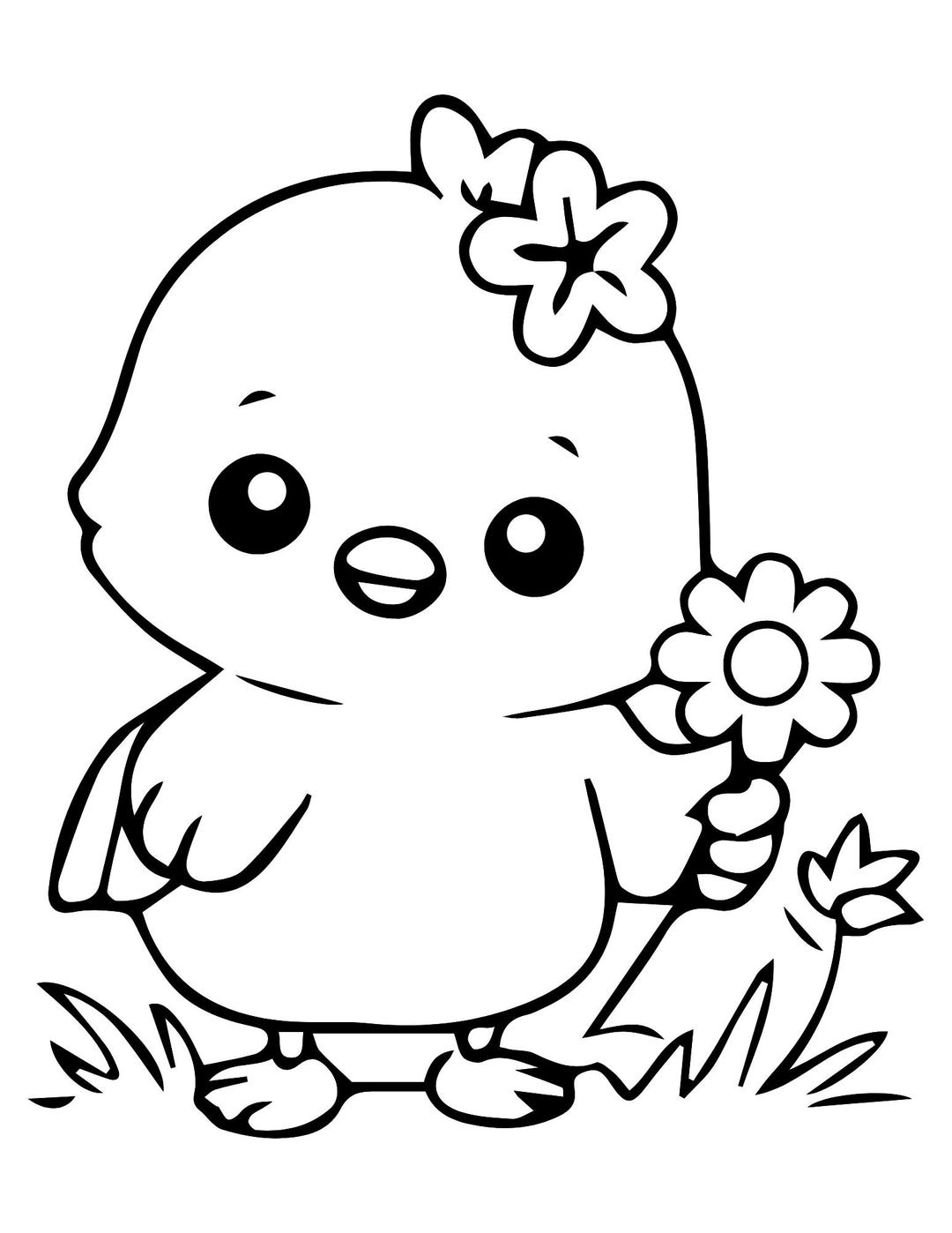 Easter Coloring Pages - Bold & Easy - 10 Pages (digital Download ...
