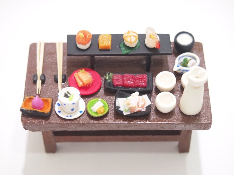 1by 12 Scale Kaiseki Dinner or Miniature Sushi & Maki Platter or ...