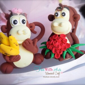 Clay Wedding Monkeys Cake Toppers Waterproof Clay - Etsy