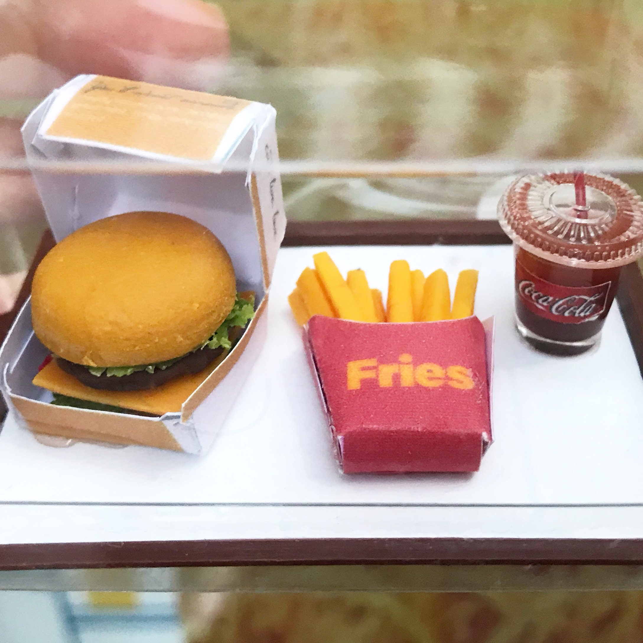 Miniature Food - Hamburger and Fries Meal in a Set With Tray - Etsy