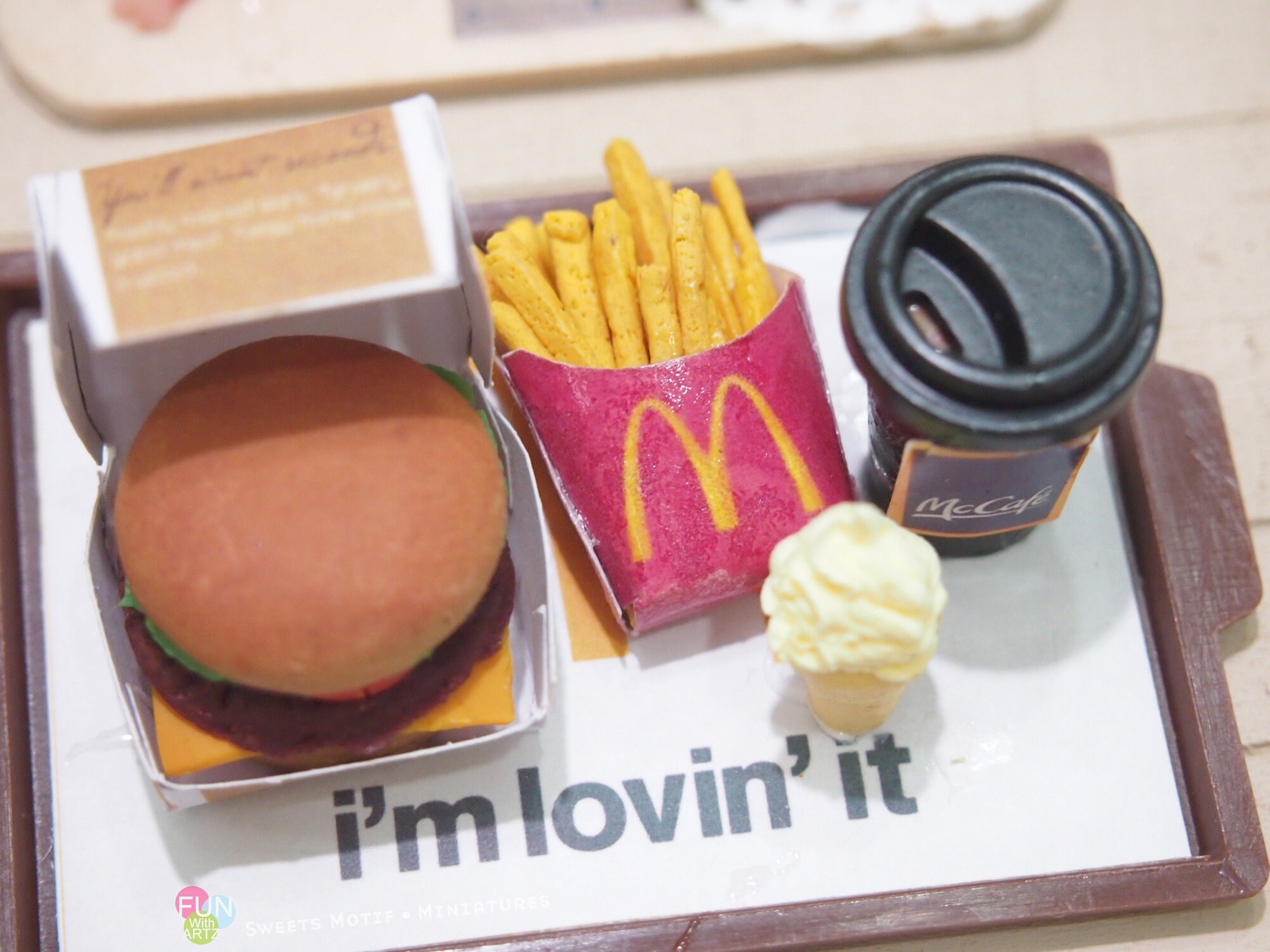 Miniature Food - Hamburger and Fries Meal in a Set With Tray - Etsy