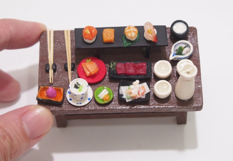 1by 12 Scale Kaiseki Dinner or Miniature Sushi & Maki Platter or ...