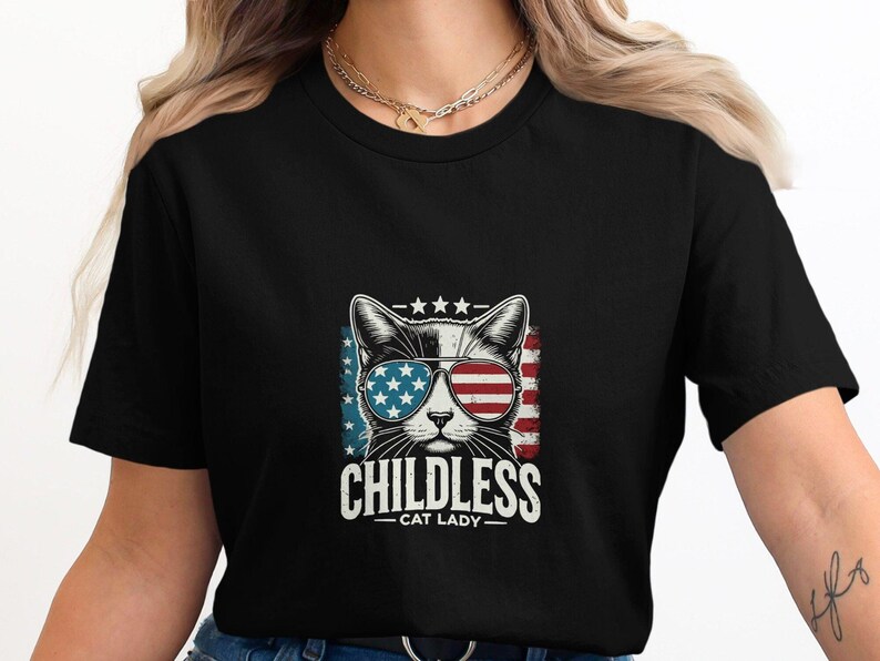 Harris, Funny Cat T-shirt, Childless Cat Lady Shirt, Election 2024 ...