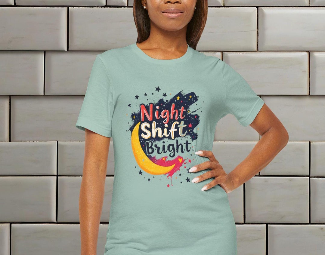 Night Shift Bright Tee: Playful Soft Cotton Unisex T-shirt - Etsy