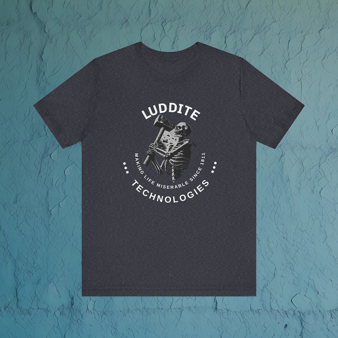 Luddite Geek, Skeleton Holding Hammer T-shirt, Unique Horror Graphic ...