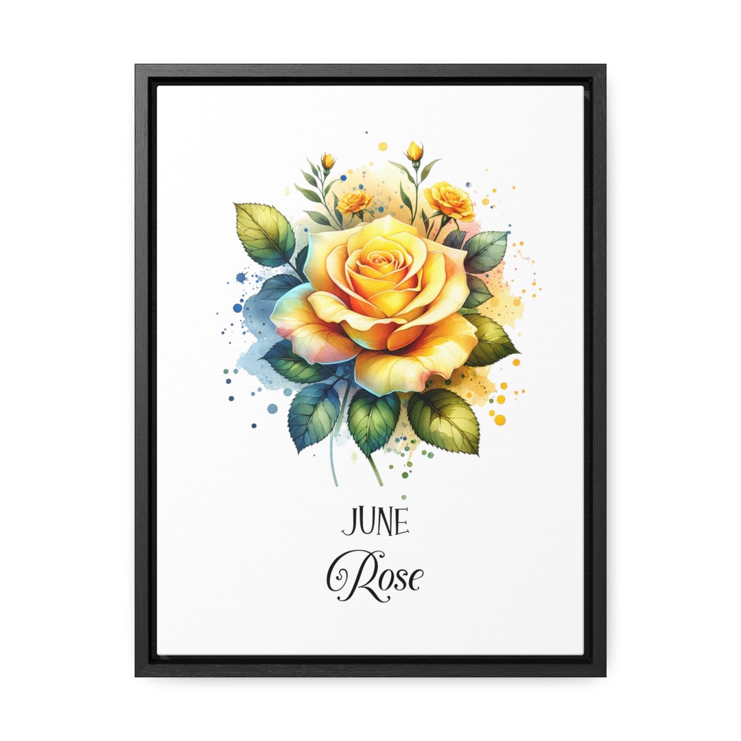Watercolor Rose Wall Art Print June Rose Floral Poster, Botanical Home ...
