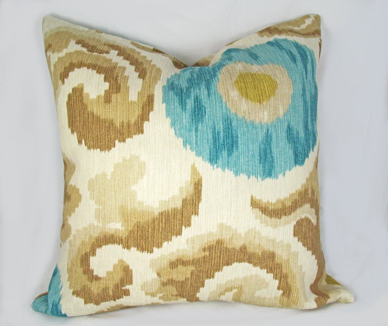 Kravet Ikat Suzani Tania Pool Decorative Pillow Cover Throw Pillow Turq ...