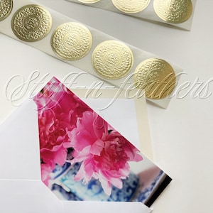 GOLD Foil Sticker Seals SMALL Round Embossed Stickers 1.5 in Envelope ...