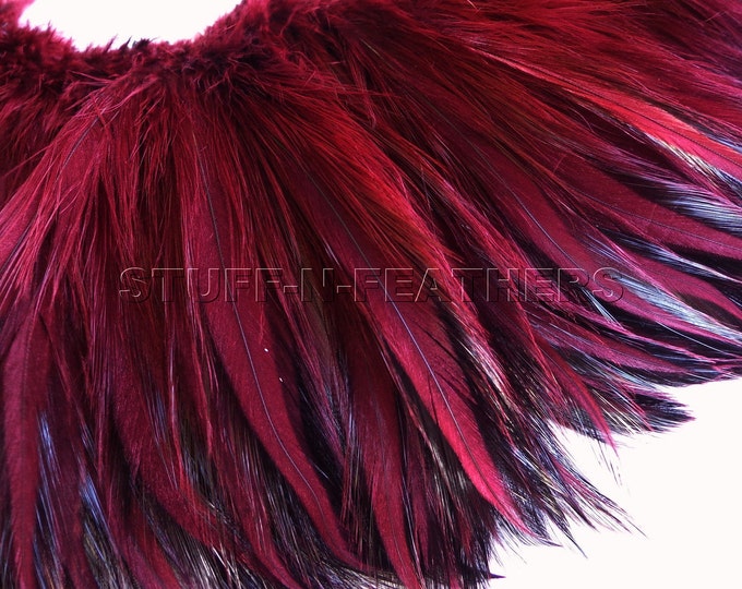 Rooster Feathers Red Wine Feathers Hackle Feathers Real - Etsy