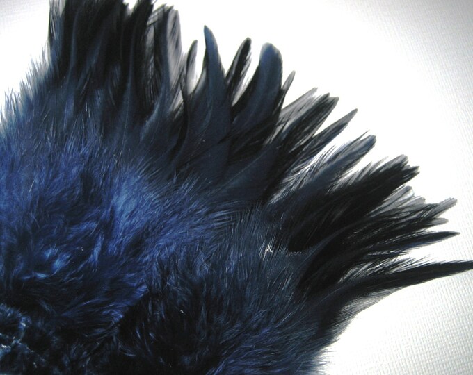 NAVY BLUE Rooster Saddle Feathers for Jewelry Making - Etsy