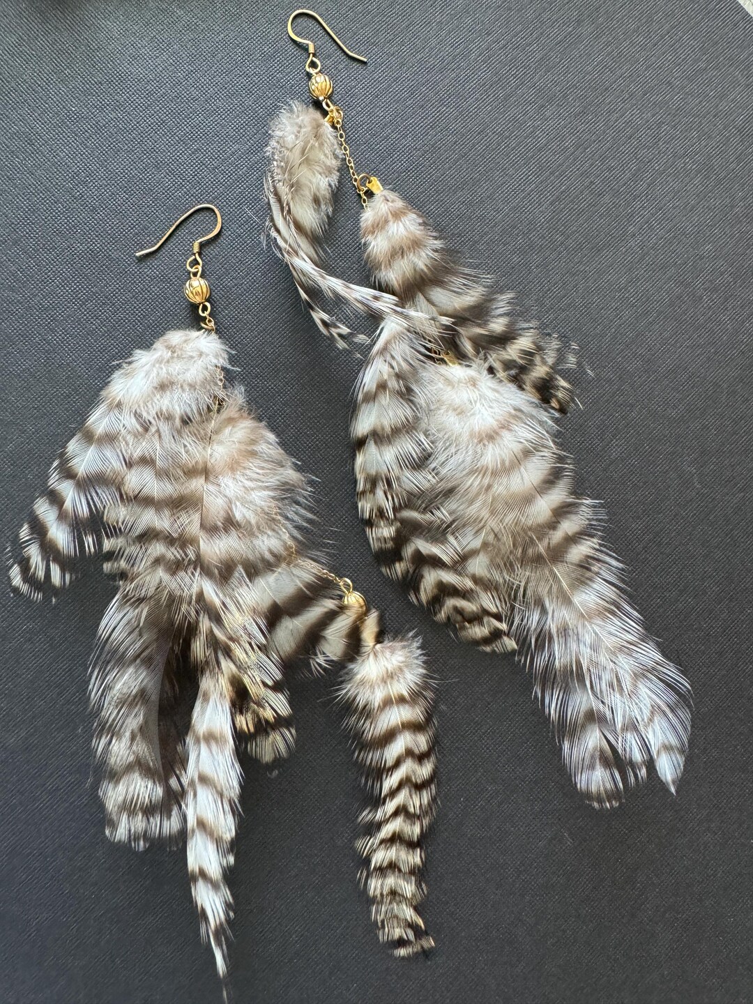 Feather Earrings - Real Feather Earrings - Long Feather Earrings ...