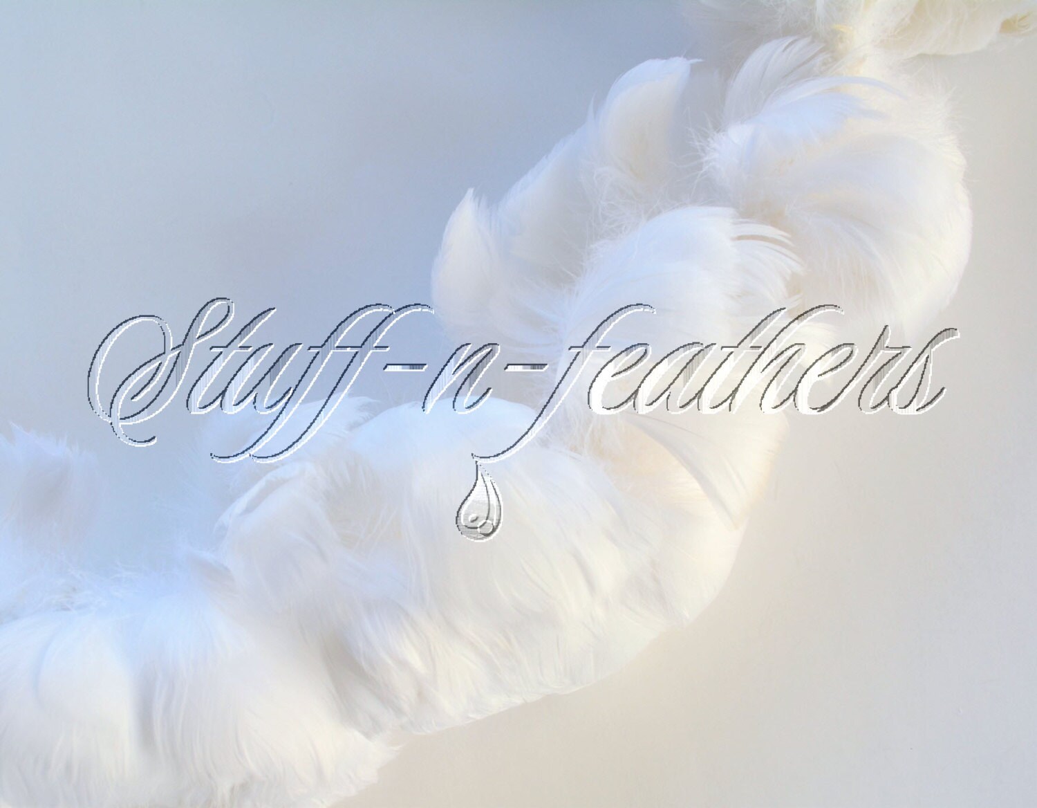 WHITE goose coquille feathers small curled feathers strung | Etsy