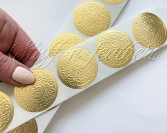 Gold Foil Embossed Stickers Embossed Raised Sticker/label - Etsy