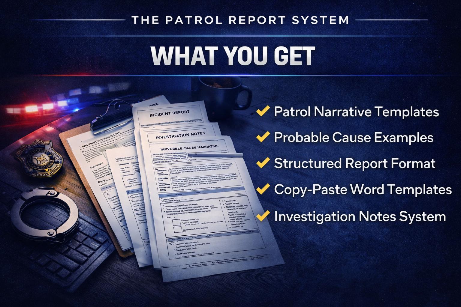 Police Report Writing Guide | Patrol Narrative Templates, PC Examples ...