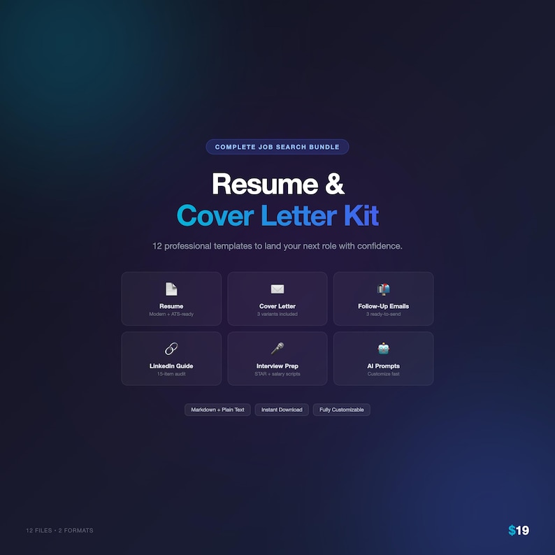 Resume and Cover Letter Kit, ATS Friendly Templates, Job Application ...