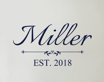 Last Name Decal - Etsy