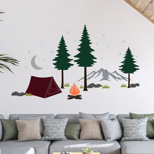 Camping Wall Decal - Etsy