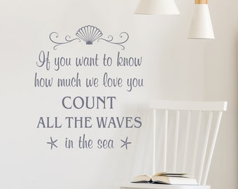 If You Want to Know How Much We Love You Count All the Waves | Etsy