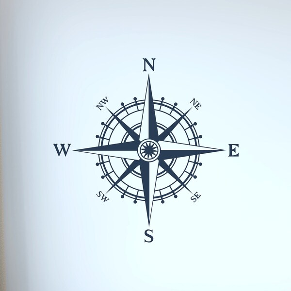 Compass Wall Decal - Etsy