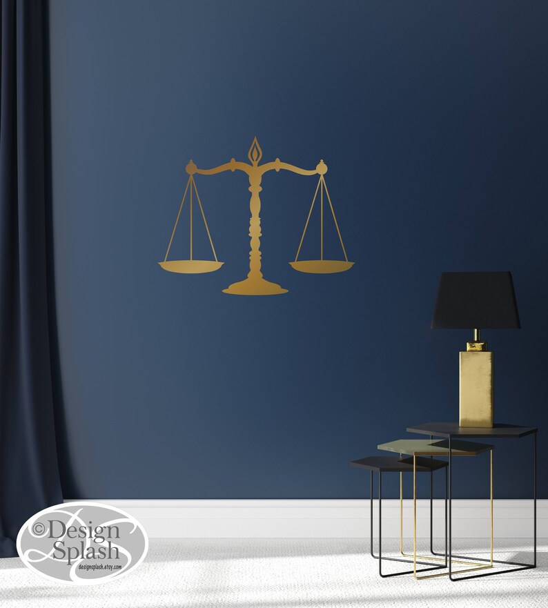 SCALES of JUSTICE Vinyl Wall Decal, Courtroom Wall, Lawyer Decal ...
