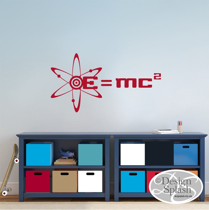 Vinyl Wall Decal ATOMIC Symbol EINSTEINS Formula Theory of - Etsy