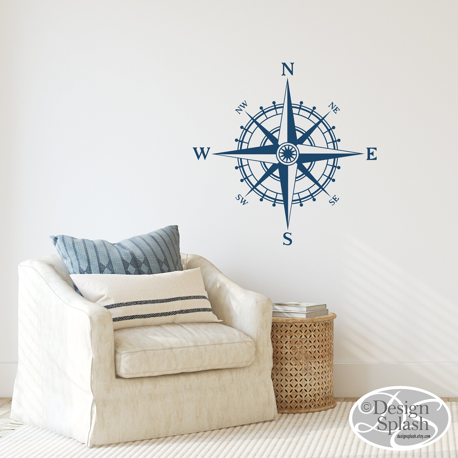 Vinyl NAUTICAL COMPASS Rose 2 Wall Decal S-112 | Etsy