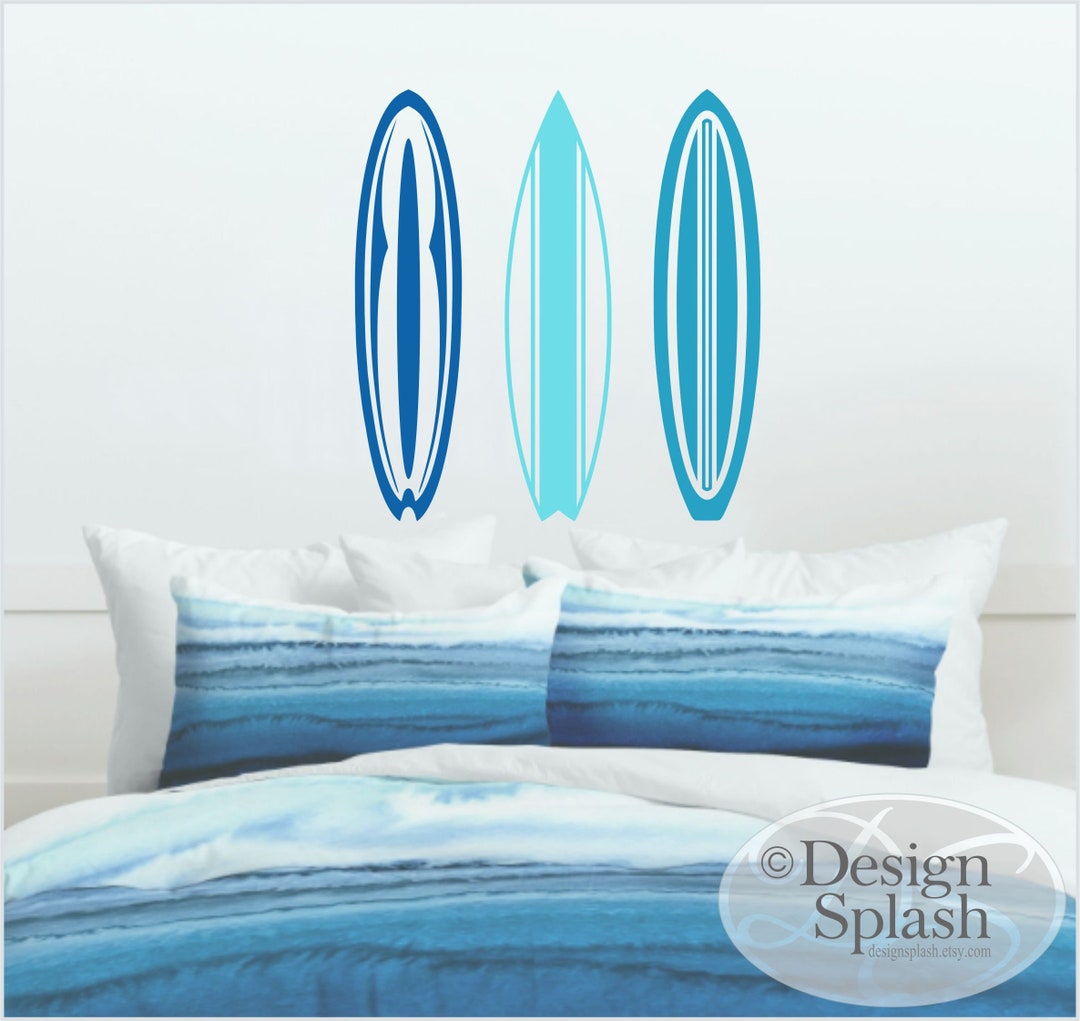 Surfboard Decal Surfing Sticker Beach Decor Surfer Wall - Etsy