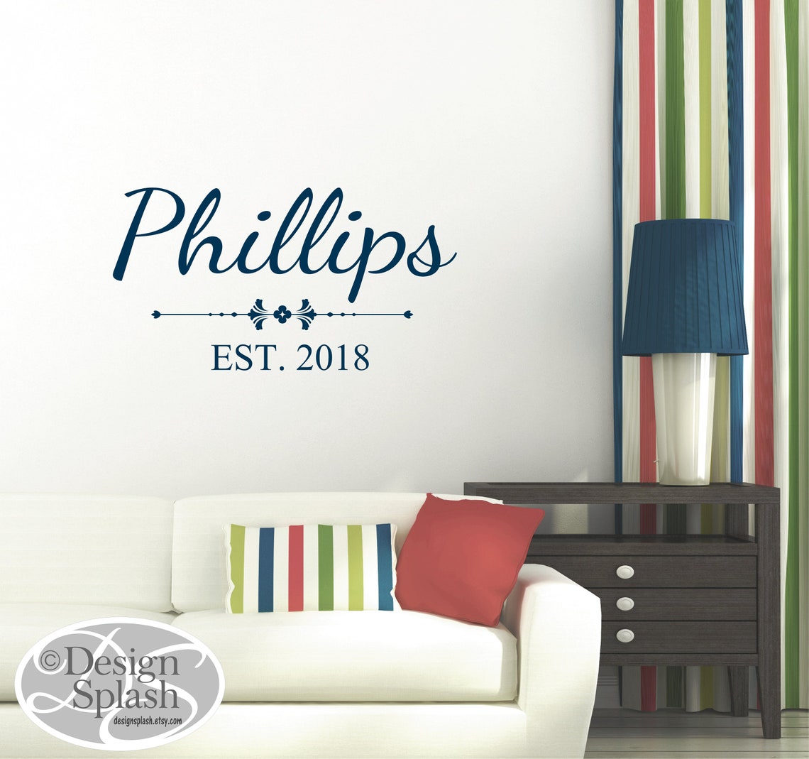 FAMILY SURNAME Custom Personalized Wall Decal with Last Name | Etsy