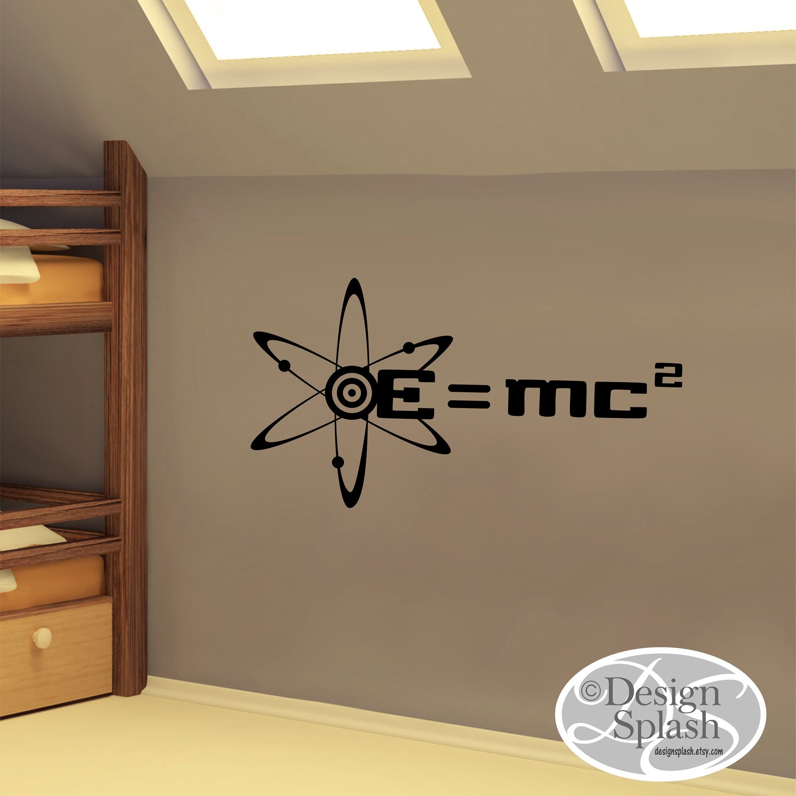 Vinyl Wall Decal ATOMIC Symbol EINSTEINS Formula Theory of - Etsy