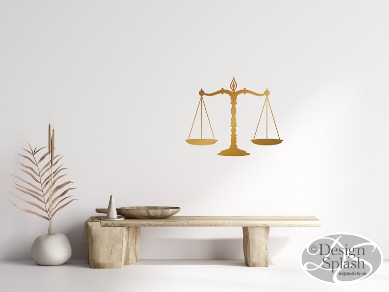 SCALES of JUSTICE Vinyl Wall Decal, Courtroom Wall, Lawyer Decal ...