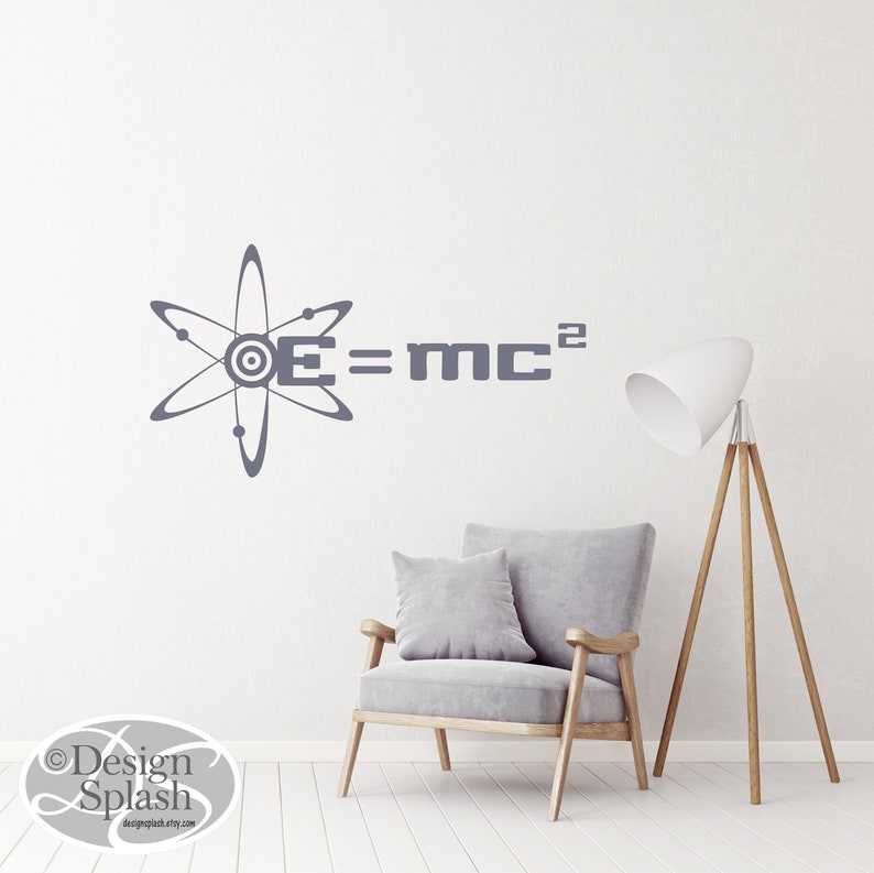 Vinyl Wall Decal ATOMIC Symbol EINSTEINS Formula Theory of - Etsy