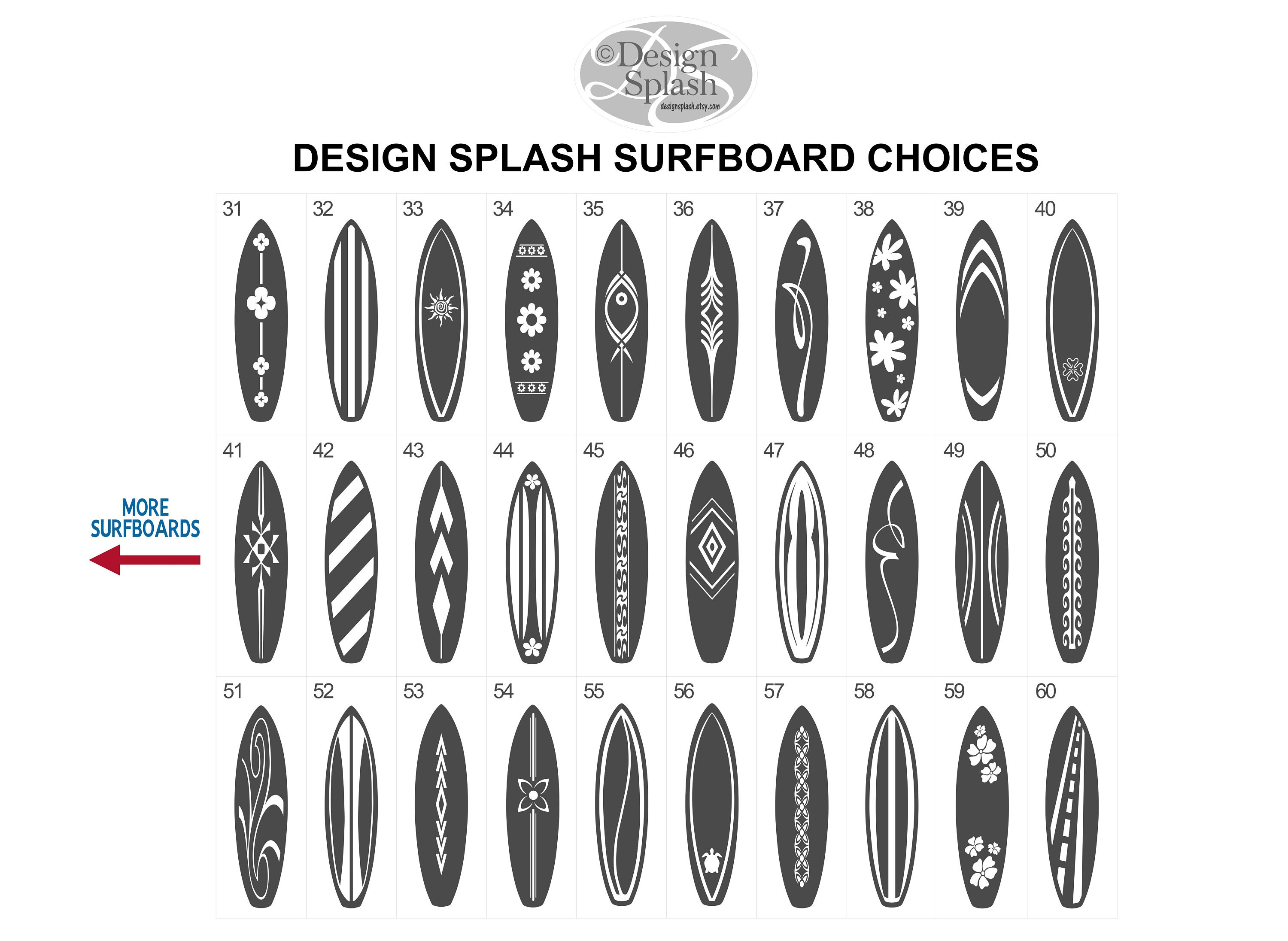 Surfboard Decal, 60 Boards to Choose From, Surfing Sticker, Beach Decor ...