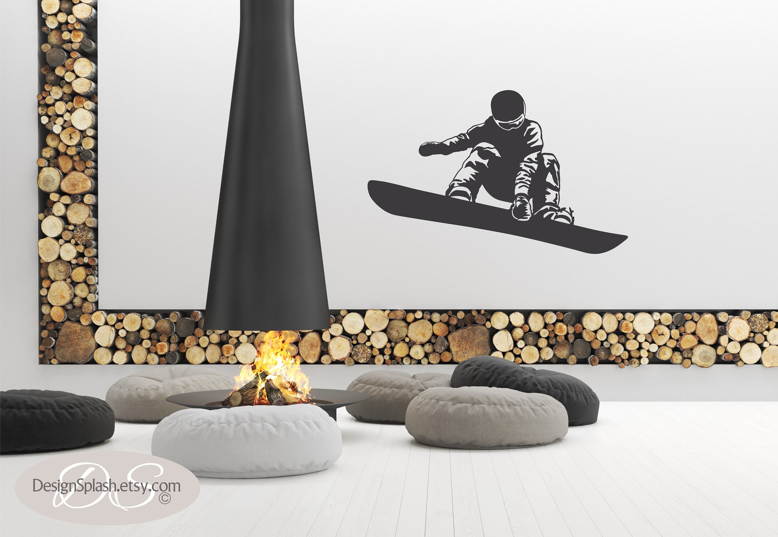 Decal, Extreme Sports, Snowboarding Vinyl Decal Sticker, Interior ...