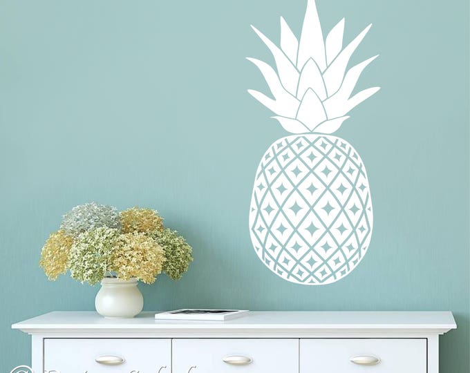 Pineapple Wall Decal, Hawaiian Fruit, Kitchen Wall Decor, Foodie ...