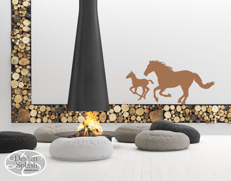 Horses Vinyl Wall Decal, Mare and Foal Sticker, Farm Animal Decor ...