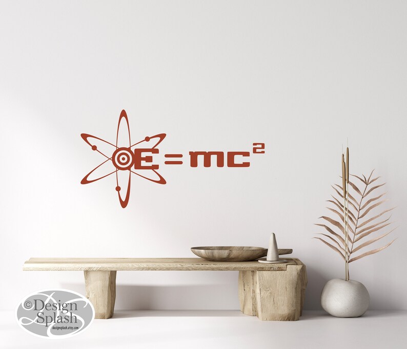 Vinyl Wall Decal ATOMIC Symbol EINSTEINS Formula Theory of - Etsy