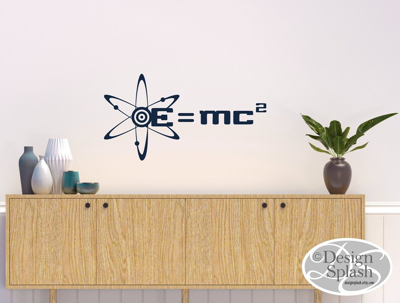 Vinyl Wall Decal ATOMIC Symbol EINSTEINS Formula Theory of - Etsy