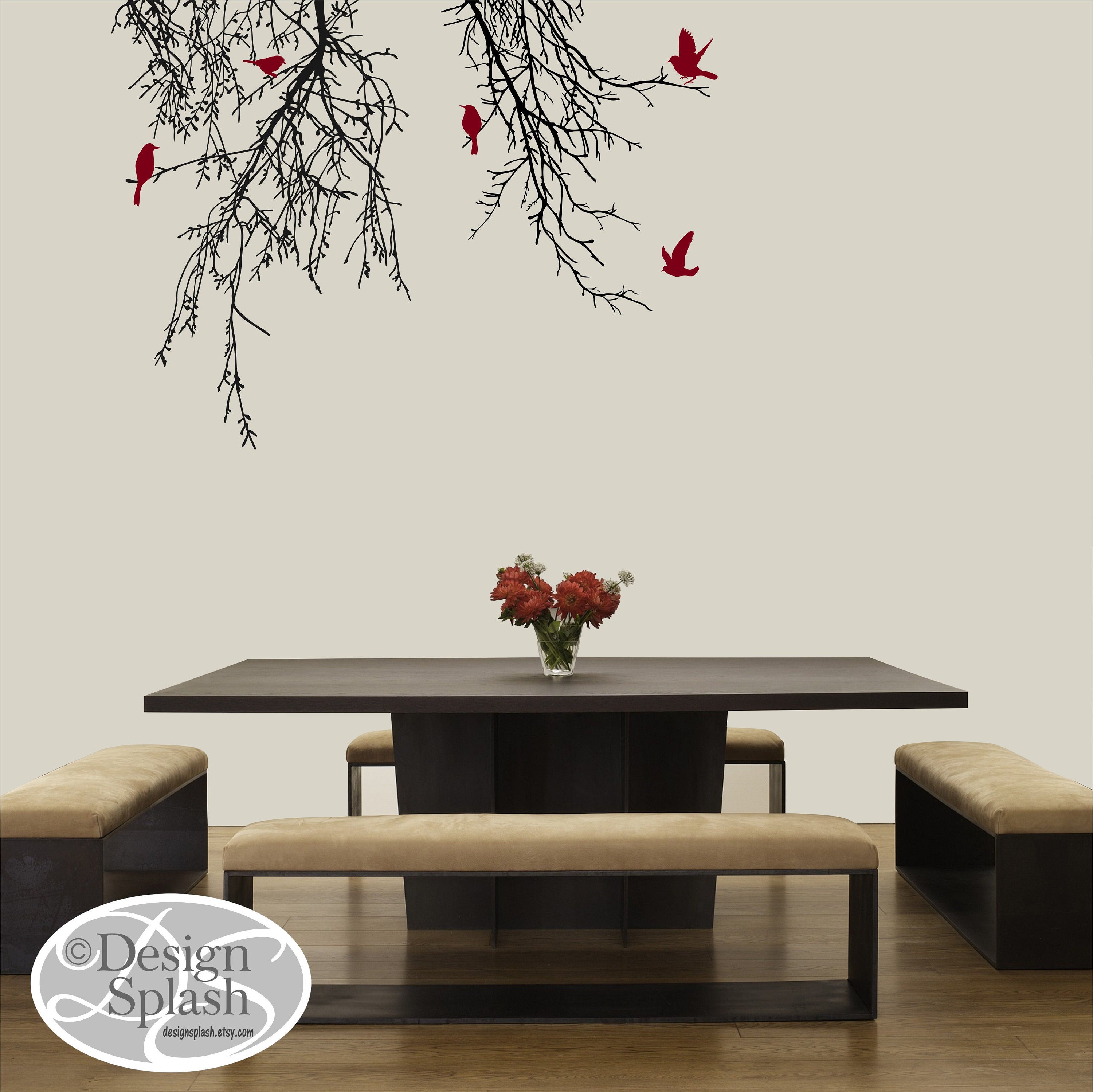 Tree Branches with Birds Wall Decal Set BT-105 | Etsy