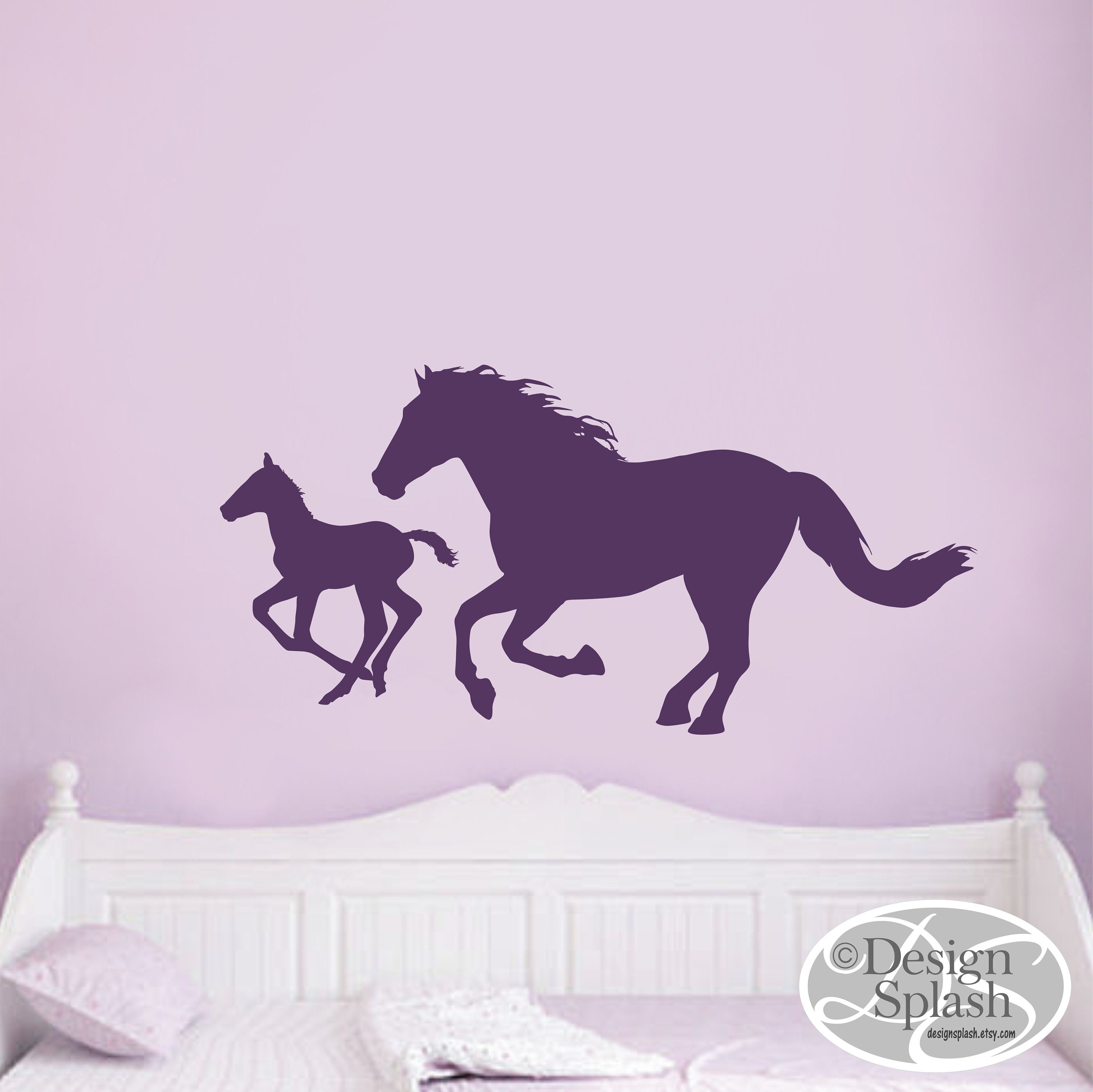 Horses Vinyl Wall Decal, Mare and Foal Sticker, Farm Animal Decor ...