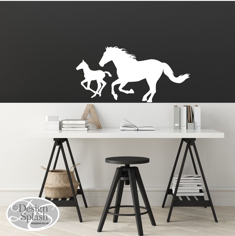 Horses Vinyl Wall Decal, Mare and Foal Sticker, Farm Animal Decor ...
