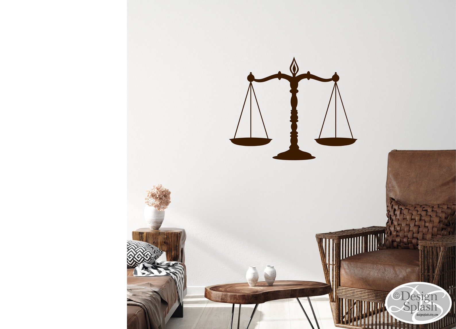 SCALES of JUSTICE Vinyl Wall Decal, Courtroom Wall, Lawyer Decal ...