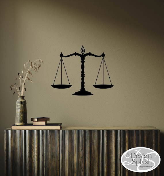 SCALES of JUSTICE Vinyl Wall Decal Courtroom Wall Lawyer | Etsy