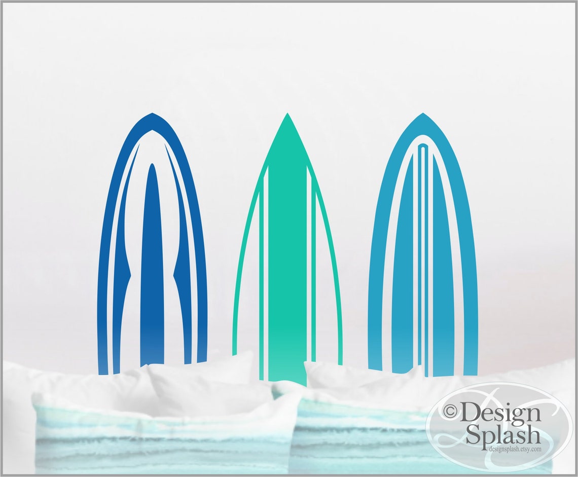 Surfboard Decal, Surfing Sticker, Beach Decor, Surfer Wall Art, Kid's ...