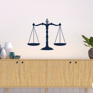 SCALES of JUSTICE Vinyl Wall Decal, Courtroom Wall, Lawyer Decal ...