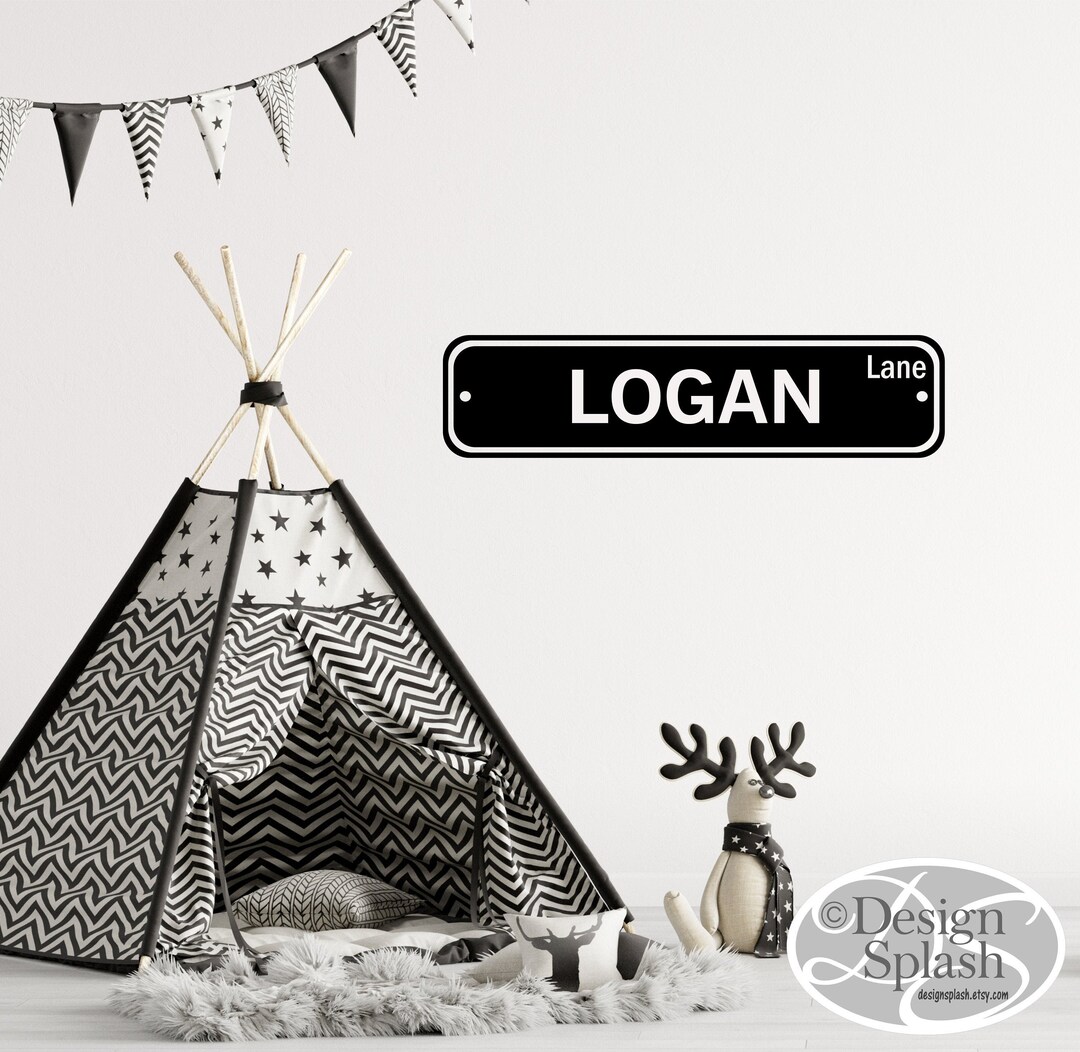 Personalized Vinyl Wall Decal STREET SIGN, Kid's Room Wall Art, Dorm ...