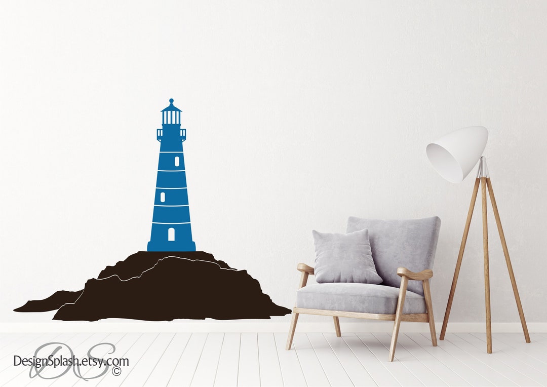 Lighthouse Beach Decor, Ocean Wall Art, Beach Den, Playroom Decor B-127 ...