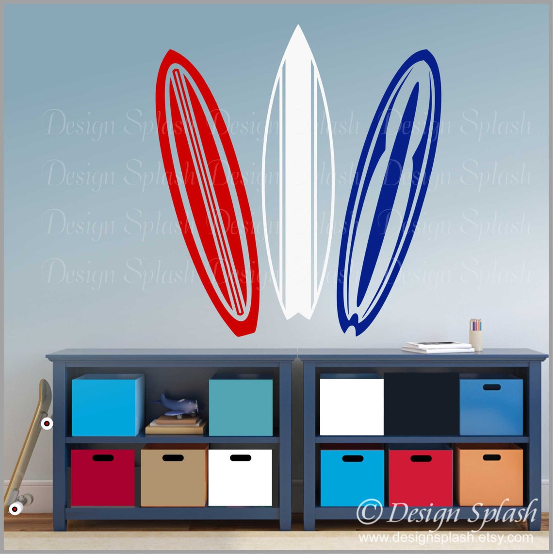 Surfboard Decal Surfing Sticker Beach Decor Surfer Wall - Etsy