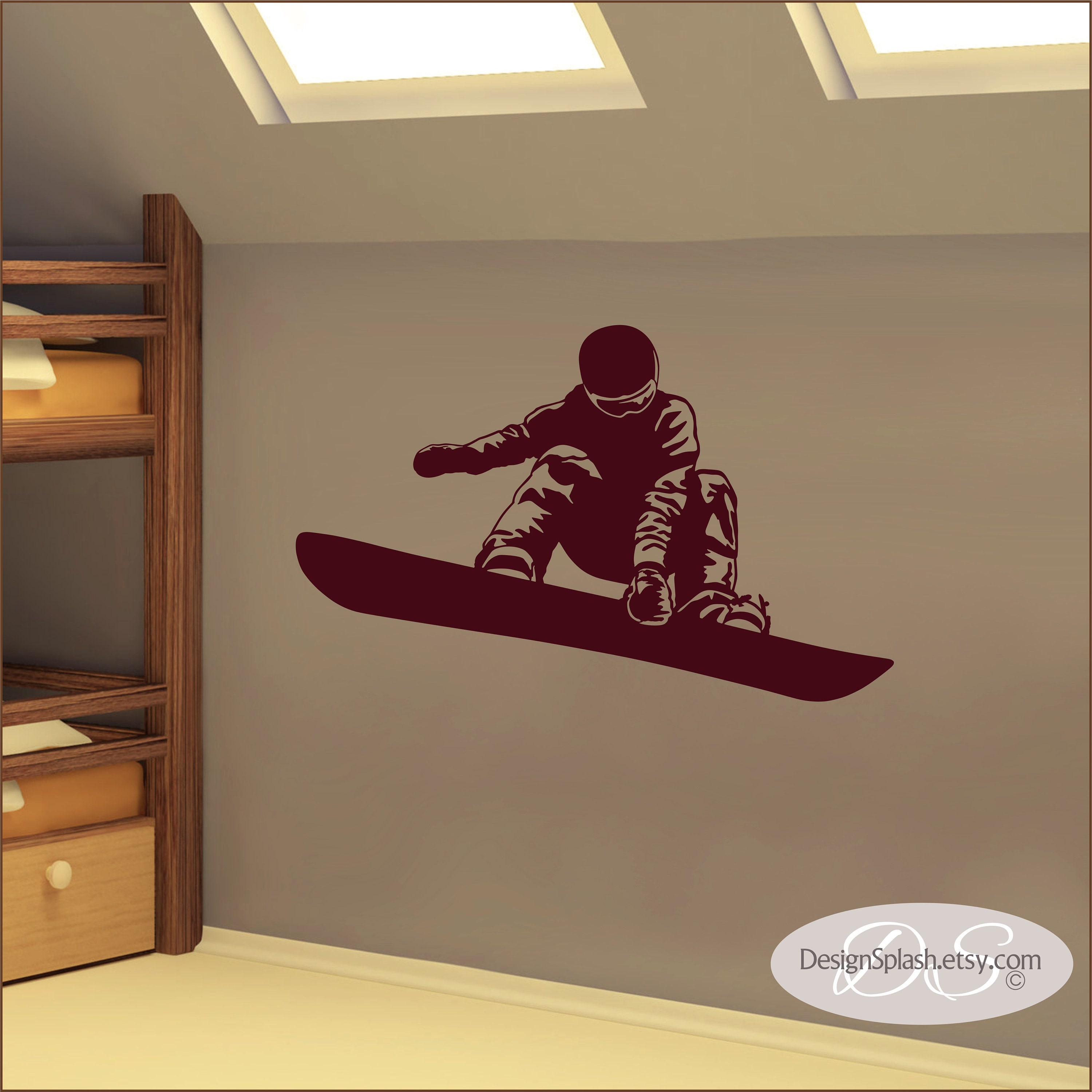 Decal, Extreme Sports, Snowboarding Vinyl Decal Sticker, Interior ...