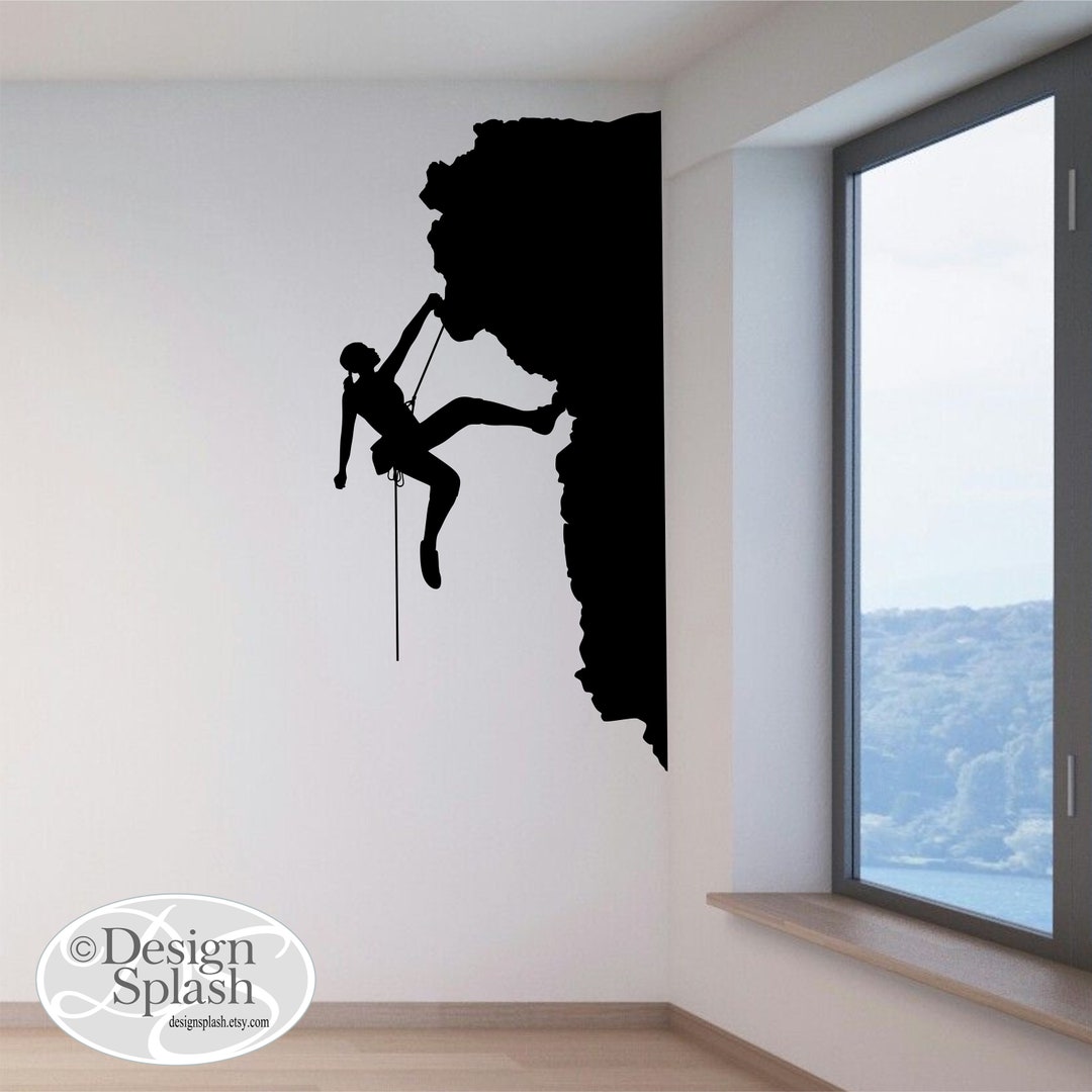 Decal, Extreme Sports, Rock Climbing, Female Climber Vinyl Decal ...
